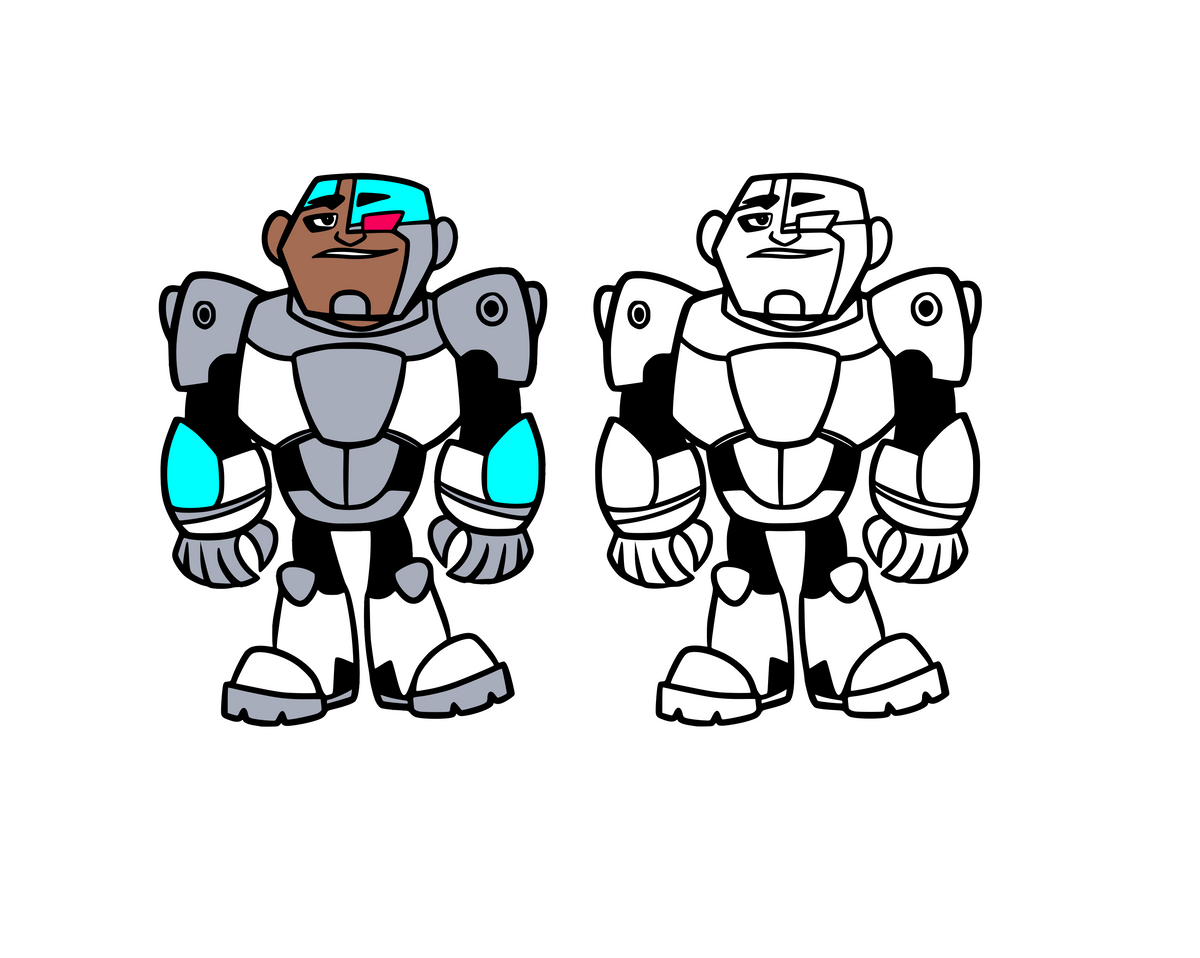 Teen Titans Inspired | Cyborg (full color) Digital DXF | PNG | SVG Fil ...