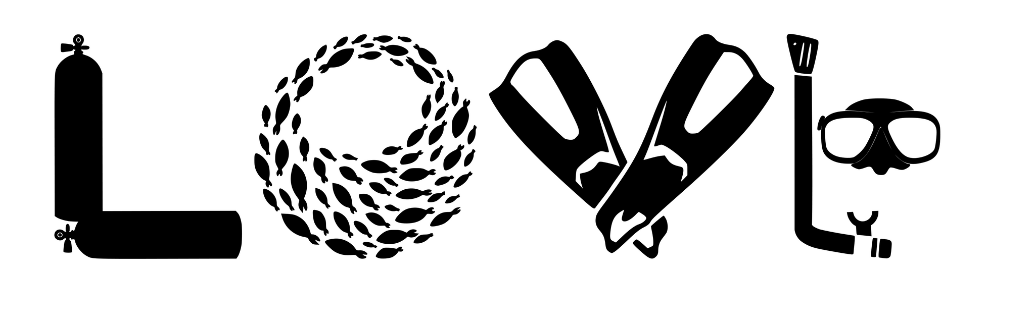 Scuba Dive Love in Diving Shapes! Digital DXF | PNG | SVG Files ...