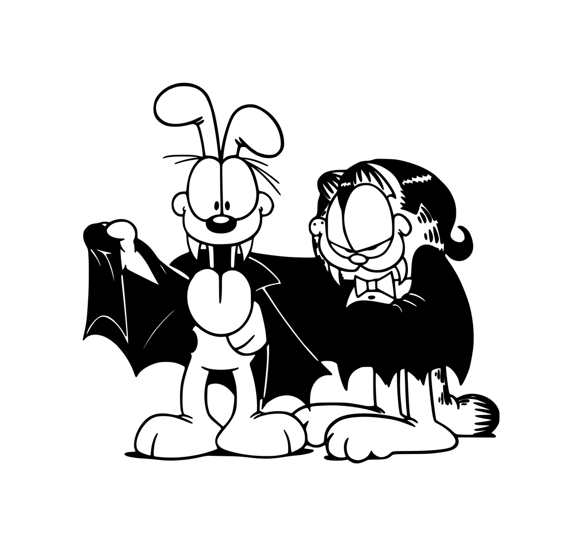 Halloween | Garfield & Odie as Vampires Digital DXF | PNG | SVG Files ...